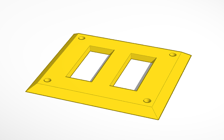3D design Dual Rocker Switch Cover - Tinkercad