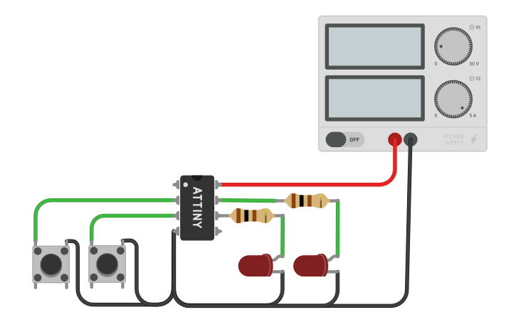 Circuit design Rotary encoder simulator - Tinkercad