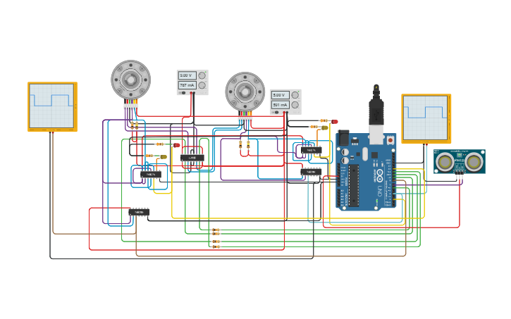 Circuit design Motor Control with H-Bridge - Tinkercad
