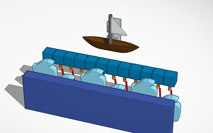 3D design Boat rocking in the waves - Tinkercad