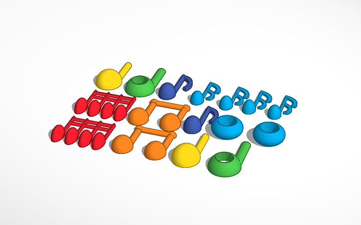 3D design music notes - Tinkercad