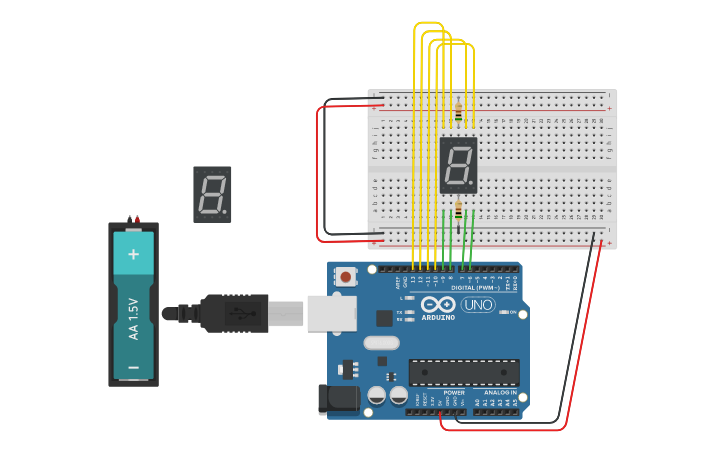 Circuit design 7 Segment - Tinkercad