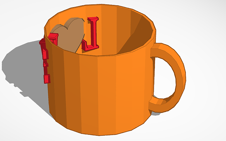 3D design LOVE mug - Tinkercad