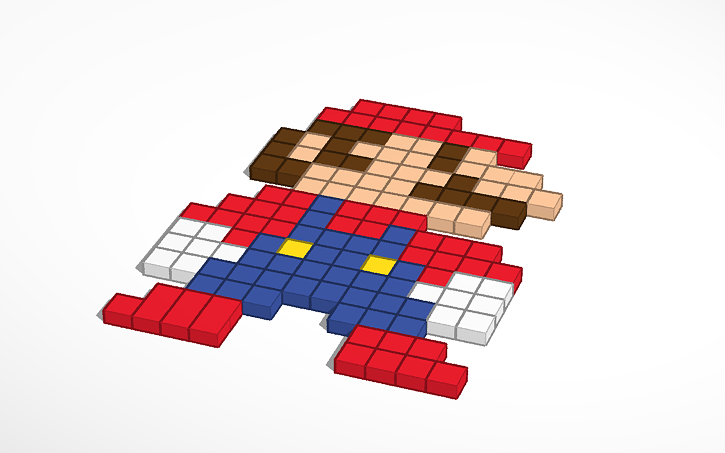 3D design 2D Mario - Tinkercad