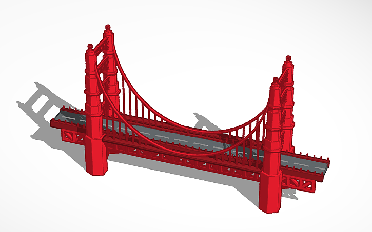 3D design Suspension bridge - Tinkercad
