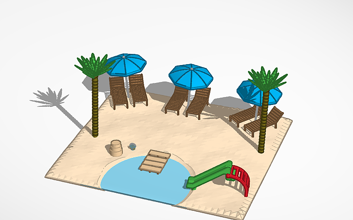 3D design Copy of Summer Beach - Tinkercad