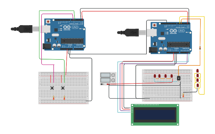 Circuit design Comunicacion en Arduino Circuitos - Tinkercad