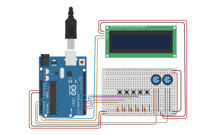 Circuit design Copy of Desafio ejer.1 - Tinkercad