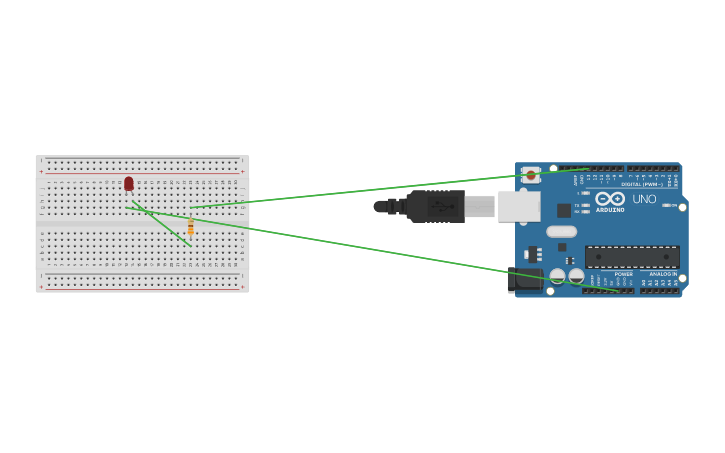 Circuit design simple led - Tinkercad