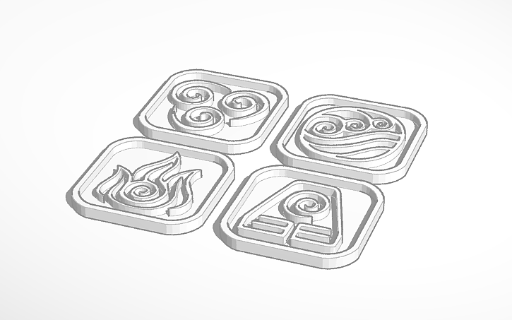 3D design Bender Symbols (Avatar) - Tinkercad