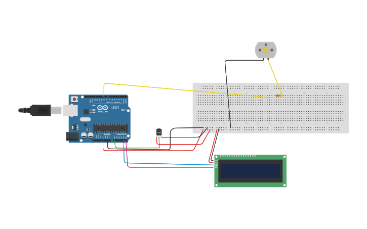 Circuit Design Temperature Based Fan Controlling System Tinkercad