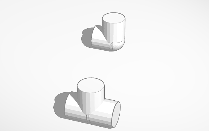 3D design T Joint and Pipe - Tinkercad
