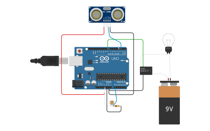 Circuit design Smart lamp with Arduino - Tinkercad