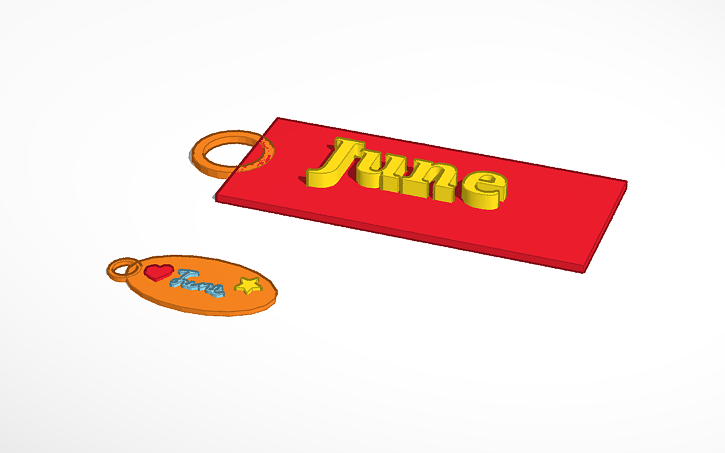 3D design key tag - Tinkercad