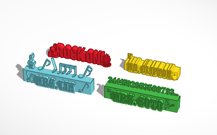 3D design Customizable Name Tags - Tinkercad