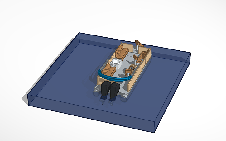 3D design Pontoon boat - Tinkercad