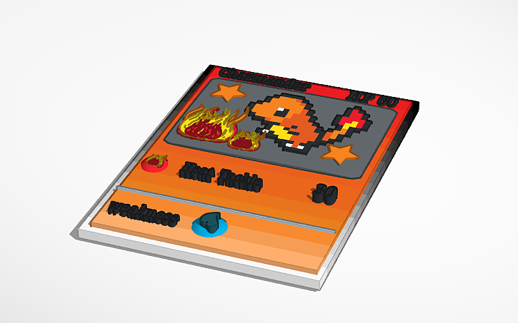 3D design Charmander Pokemon card - Tinkercad