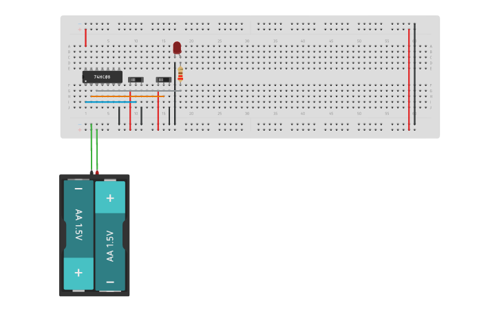 Circuit design AND GATE - Tinkercad