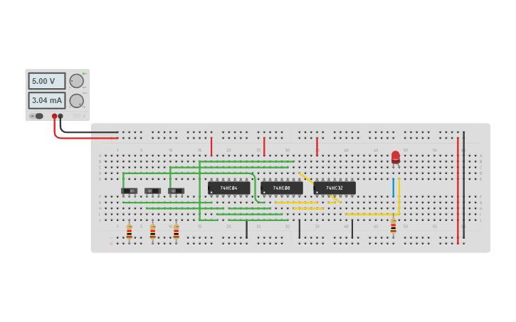 Circuit Design Ab Ab Ac Using Basic Gates Tinkercad