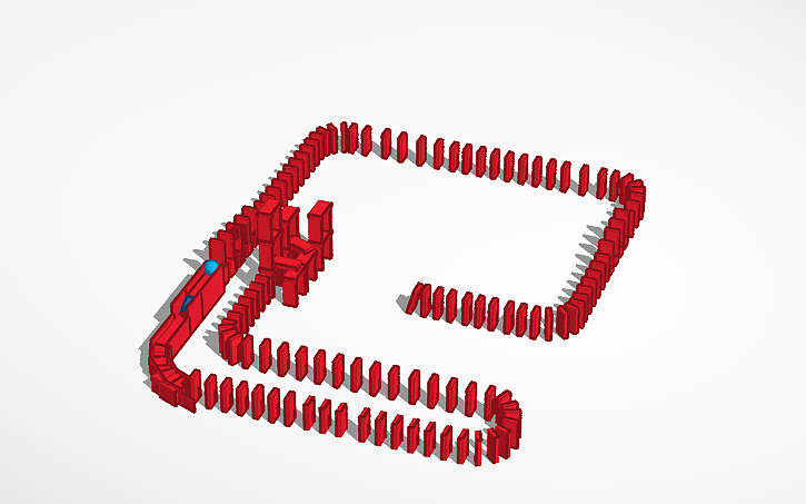 3D design Domino effect - Tinkercad