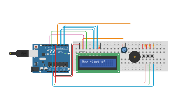 Circuit design JukeBox Arduino Project - POE 4 - Tinkercad
