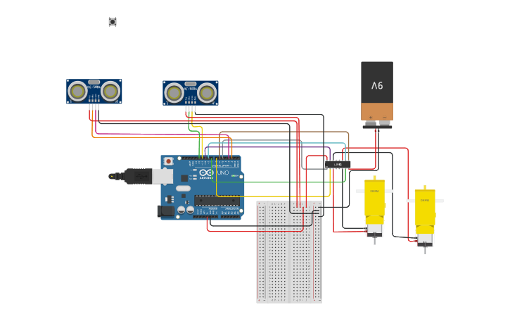 Circuit design Arduino Micromouse PWS - Tinkercad