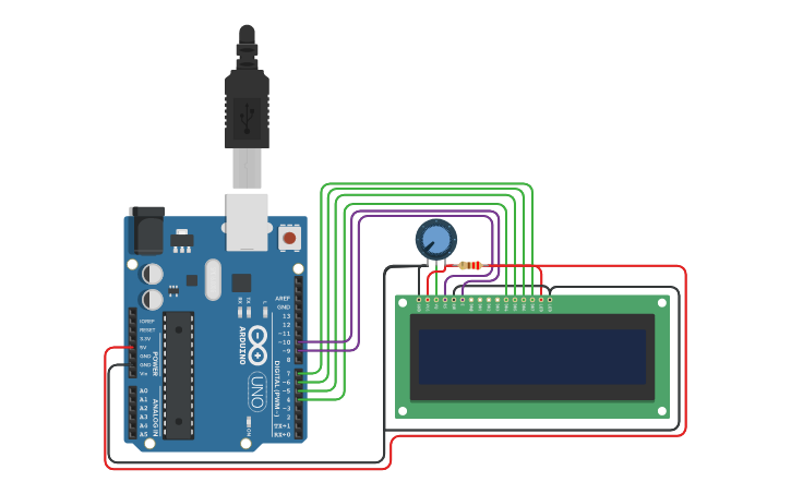 Circuit design arduino lcd - Tinkercad