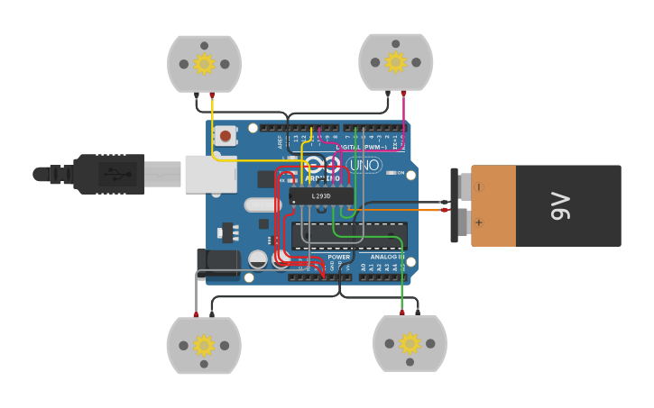Circuit Design Arduino Flying Car On Tinkercad Tinkercad