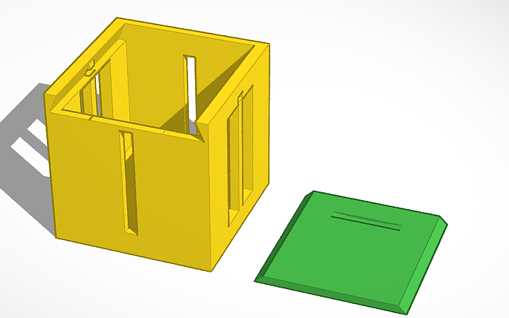 3D design Box with sliding lid - Tinkercad