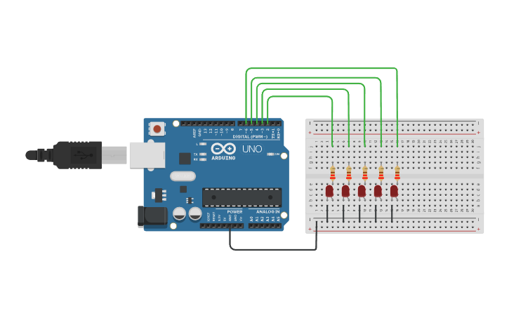 Circuit design WHILE LOOP WITH ARDUINO - Tinkercad