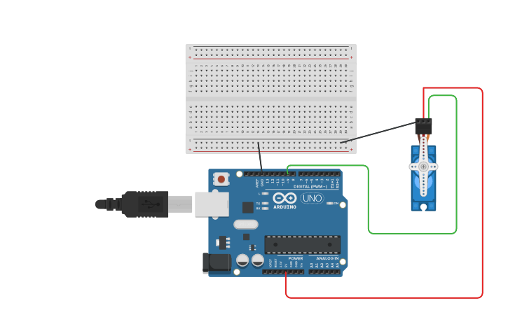 Circuit design Servo Motor Project - Tinkercad