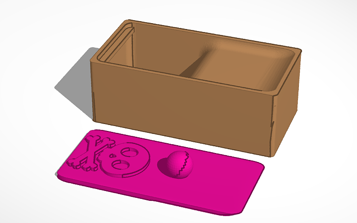 3D design guitar pick box - Tinkercad