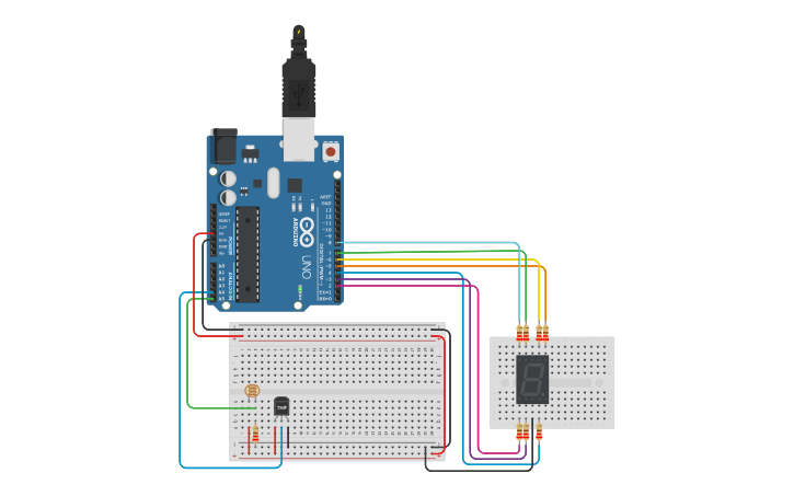 Circuit design Mini Weather Station Circuit - Tinkercad