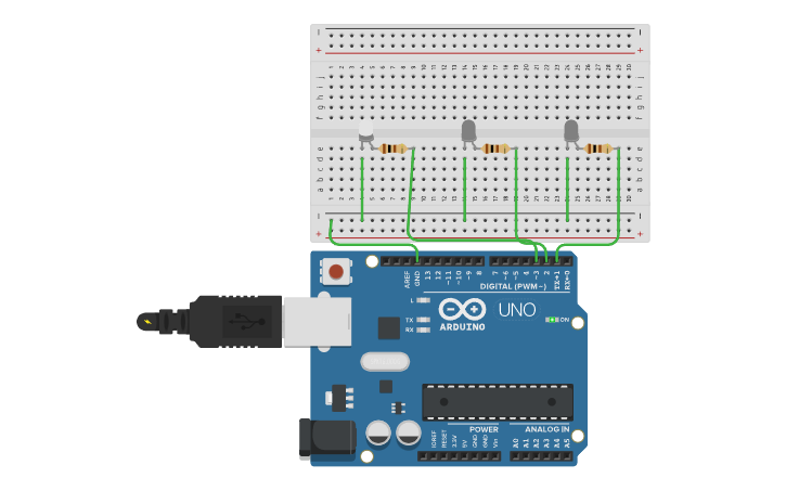 Circuit design Flashing Lights OG - Tinkercad