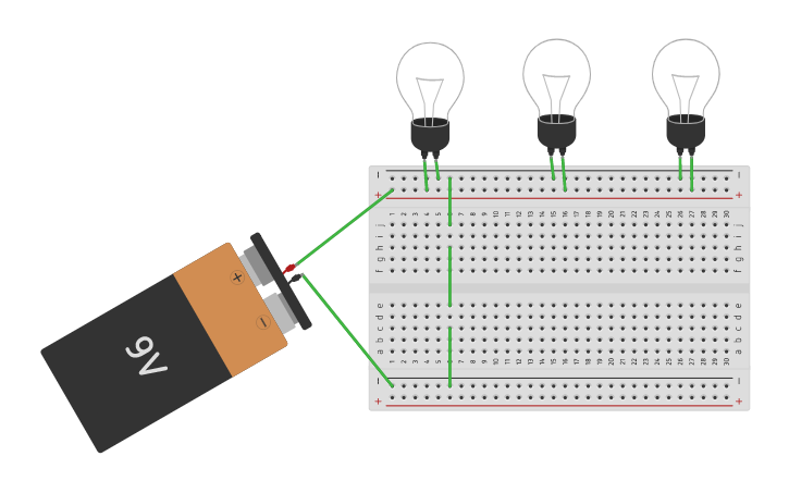 Circuit design Series connection - Tinkercad