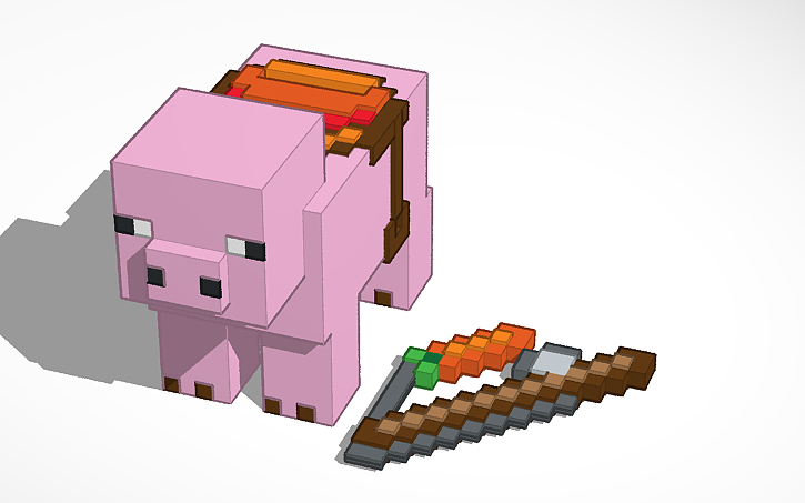 3D design minecraft Pig - Tinkercad