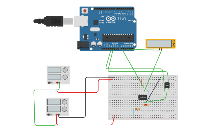 Circuit design Temperature sensor - Tinkercad