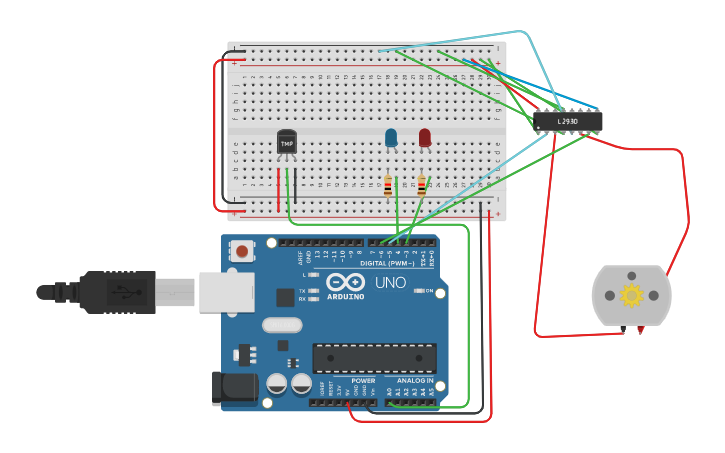 Circuit design TMP36 Temperature Sensor With Arduino - Tinkercad