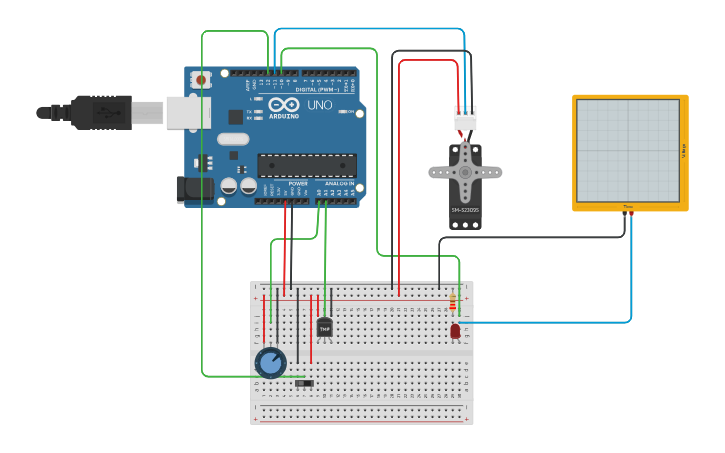 Circuit design Copy of Arduino with sensors and actuators - Tinkercad