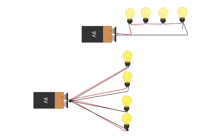 Circuit design Parallel and series Circuit - Tinkercad