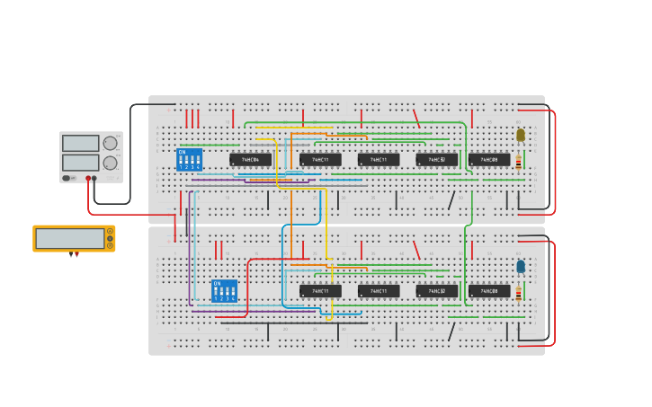 Circuit design Full Subtractor using 4 x 1 MUX - Tinkercad