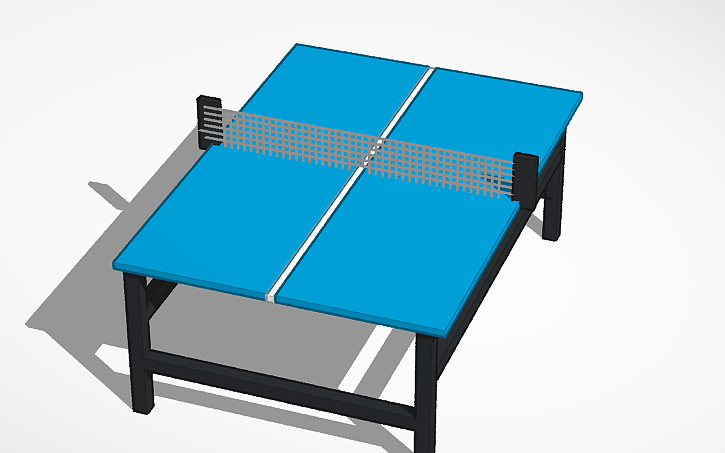 3D design ping-pong table - Tinkercad