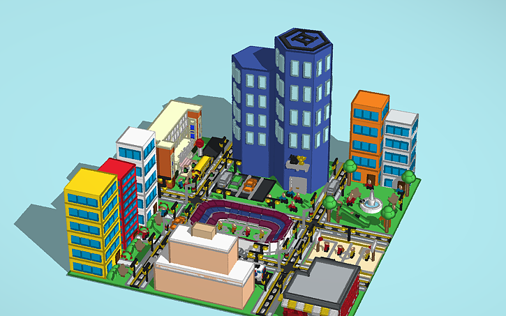 3D design 01.12.2024 EXAM "Big City" - Tinkercad