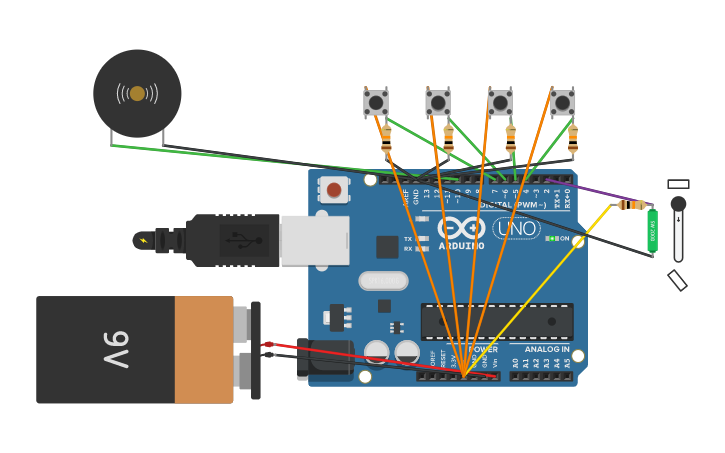 Circuit design Music player - Tinkercad