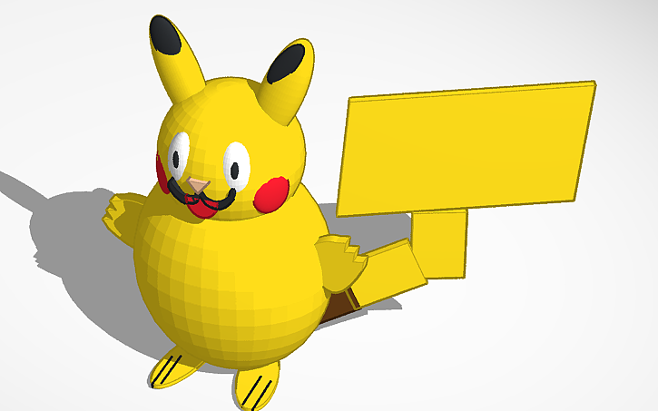 3D design Pikachu - Tinkercad