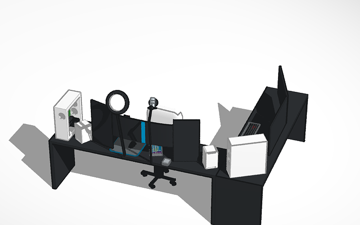 3D design Streamer setup - Tinkercad