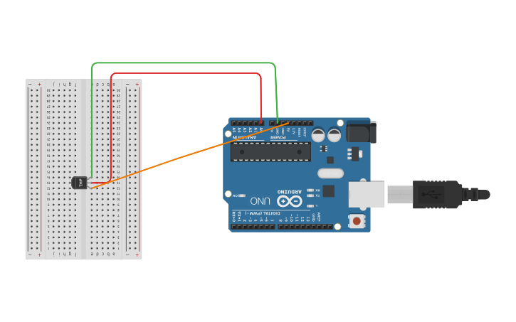 Circuit design 19a_Temperature sensor LM35 - Tinkercad
