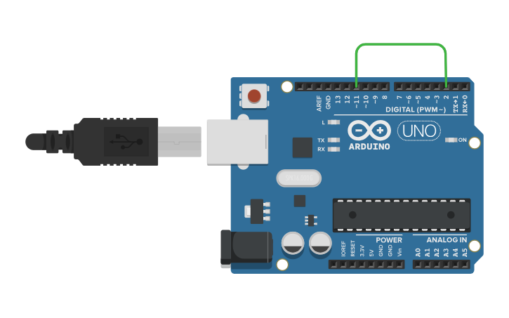 Circuit design Esercizio 2 Periferica Interrupt di Umberto Serino - Tinkercad
