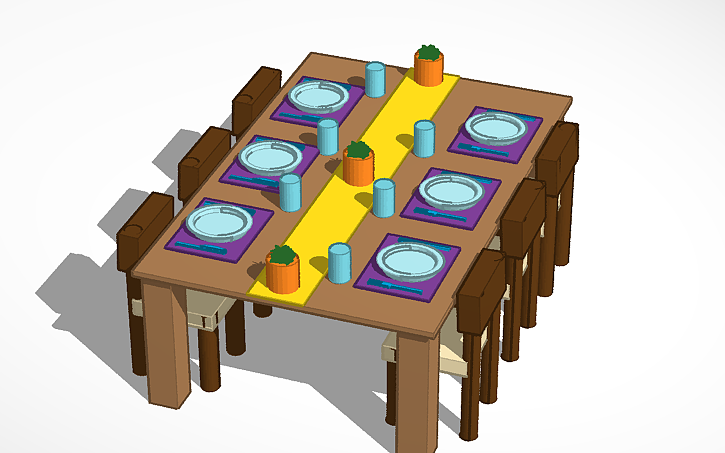 3D design Dinner table - Tinkercad