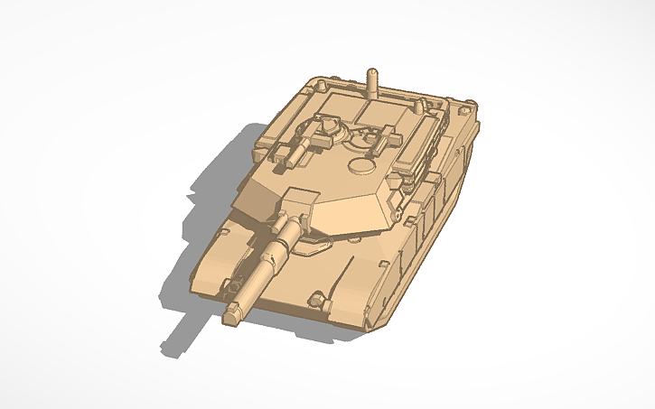3D design M1 Abrams w/ v8 - Tinkercad